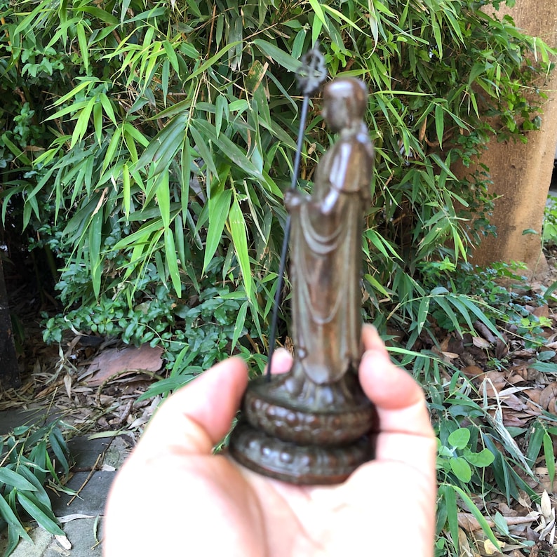 Exquisite Bronze Ksitigarbha Bodhisattva Standing Posture Dizang Pusa ...