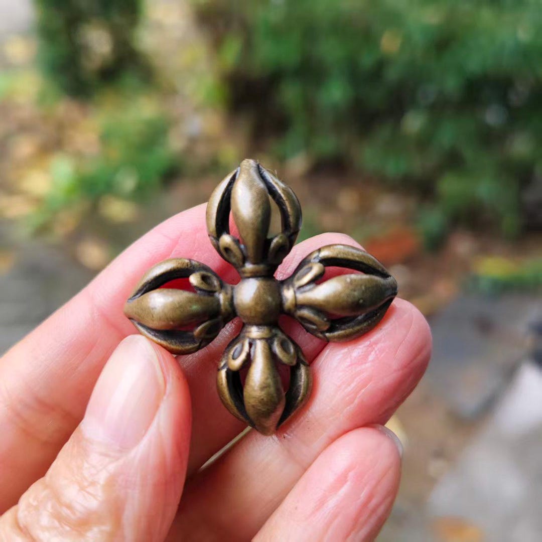 Vintage Tibetan Cross Vajra Pendant Copper Dorje Charm DIY Bracelet ...
