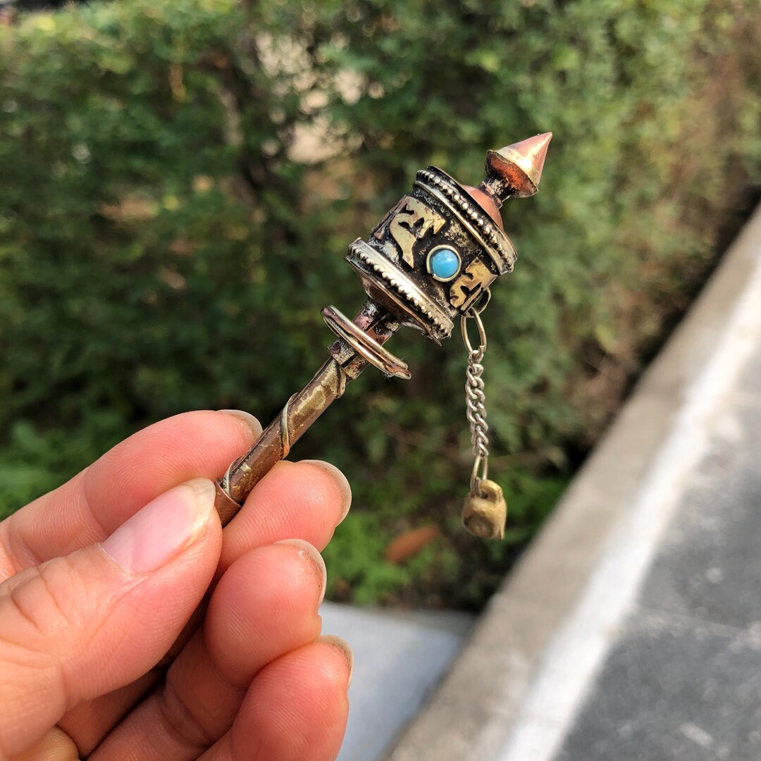 Nepal Handcrafted Mini Prayer Wheel With Wood Handle,buddhist ...