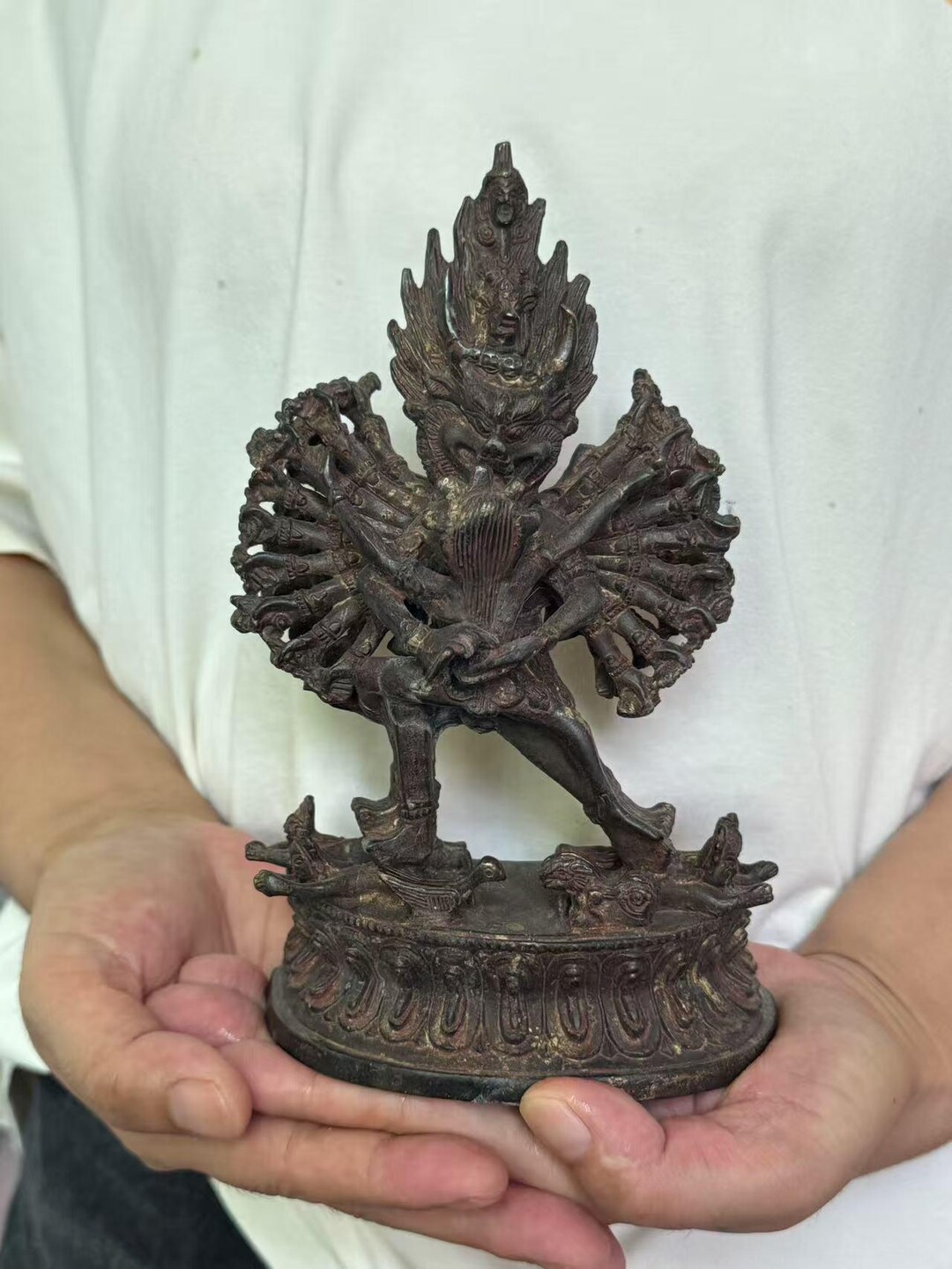 Tibetan Tantra Buddhism Bronze Yamantaka Statue Outdoor for Zen Decor ...