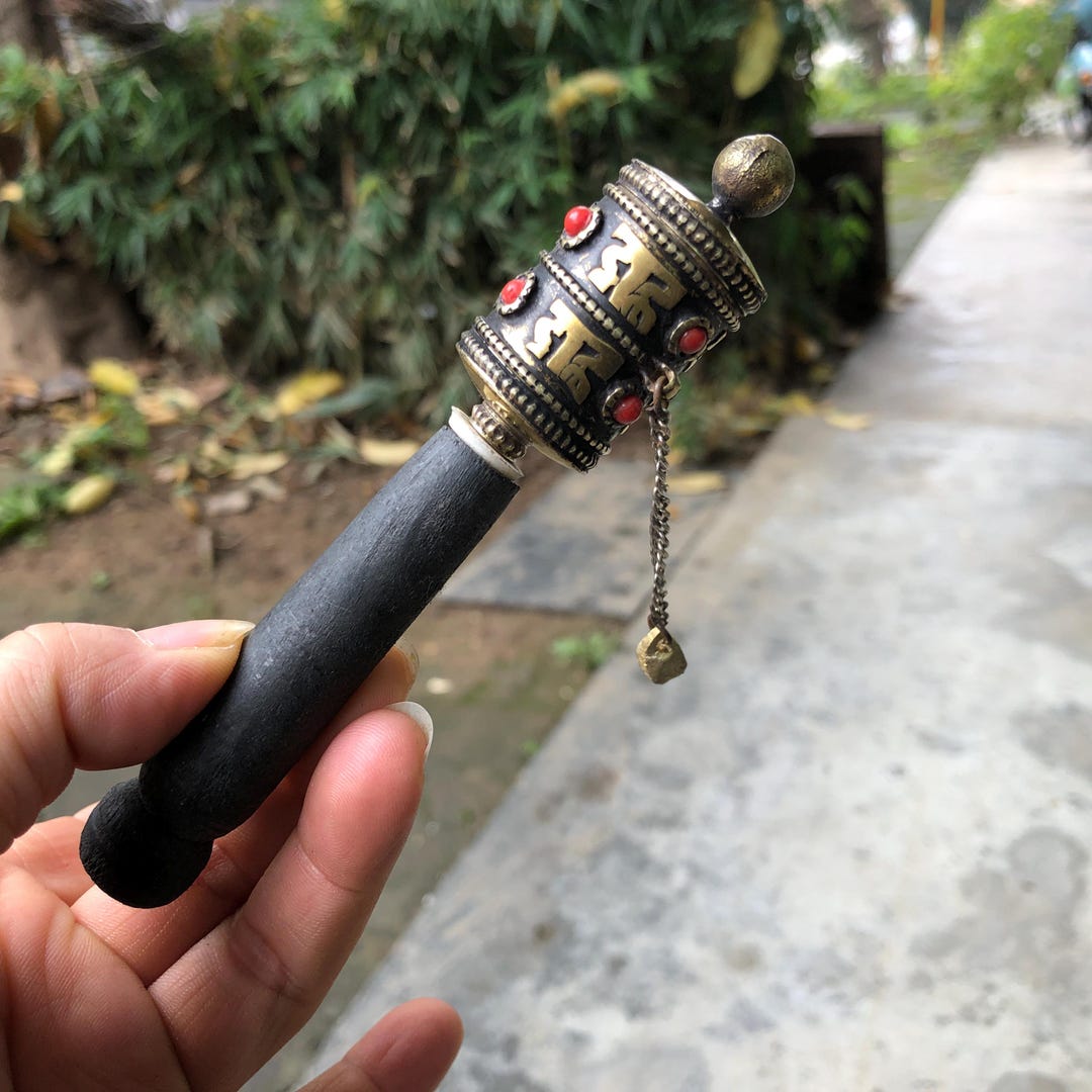 Nepal Handcrafted Small Prayer Wheel With Wood Handle,buddhist ...