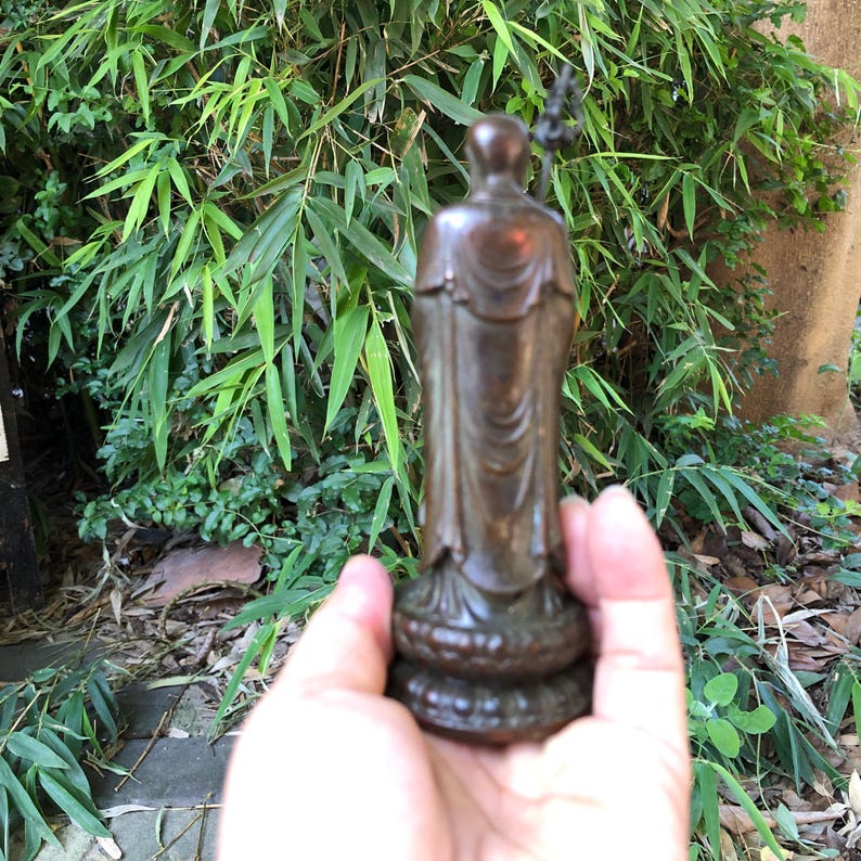 Exquisite Bronze Ksitigarbha Bodhisattva Standing Posture Dizang Pusa ...