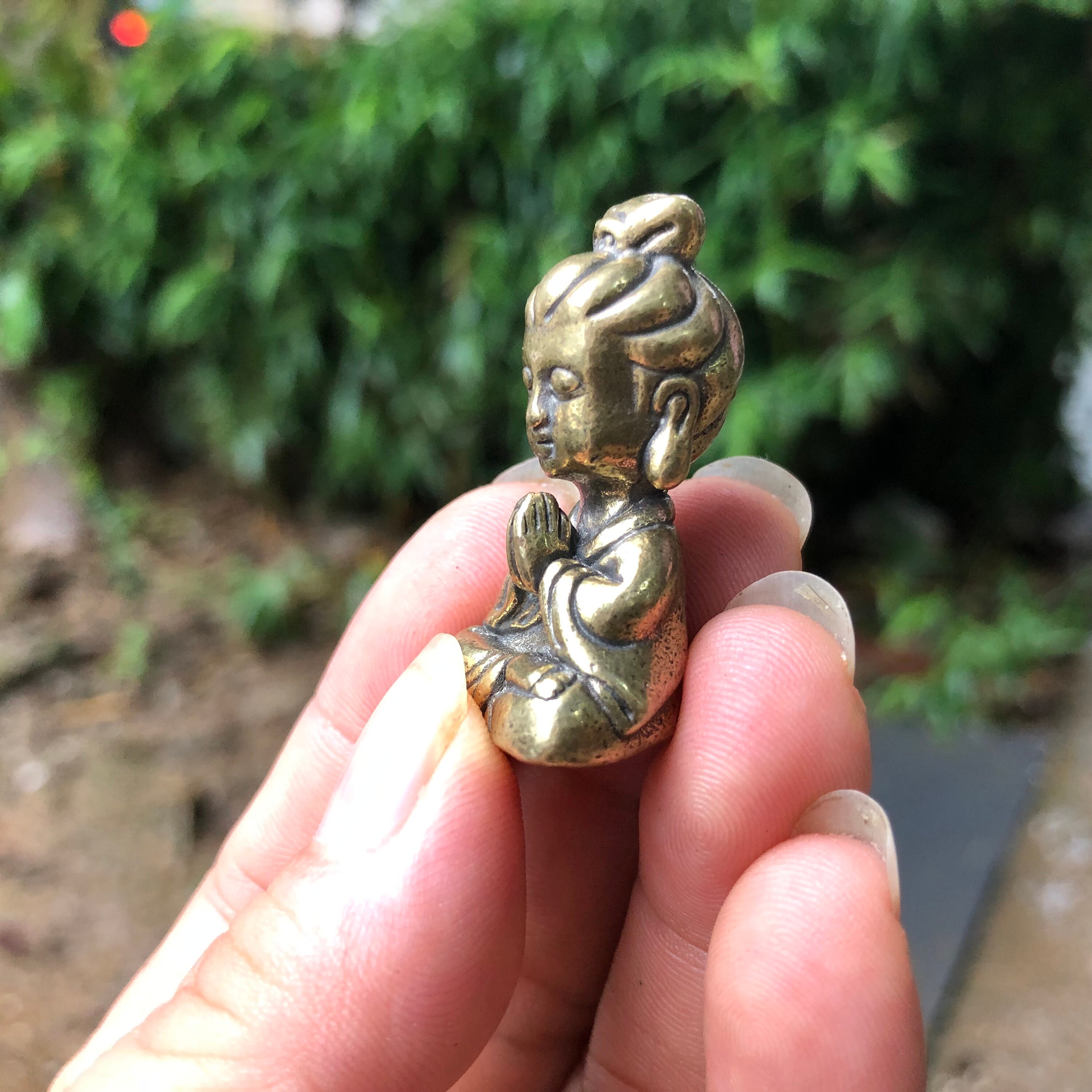 Mini Solid Brass Tibetan Nepal Tantra Buddha Statue Guan Yin ...