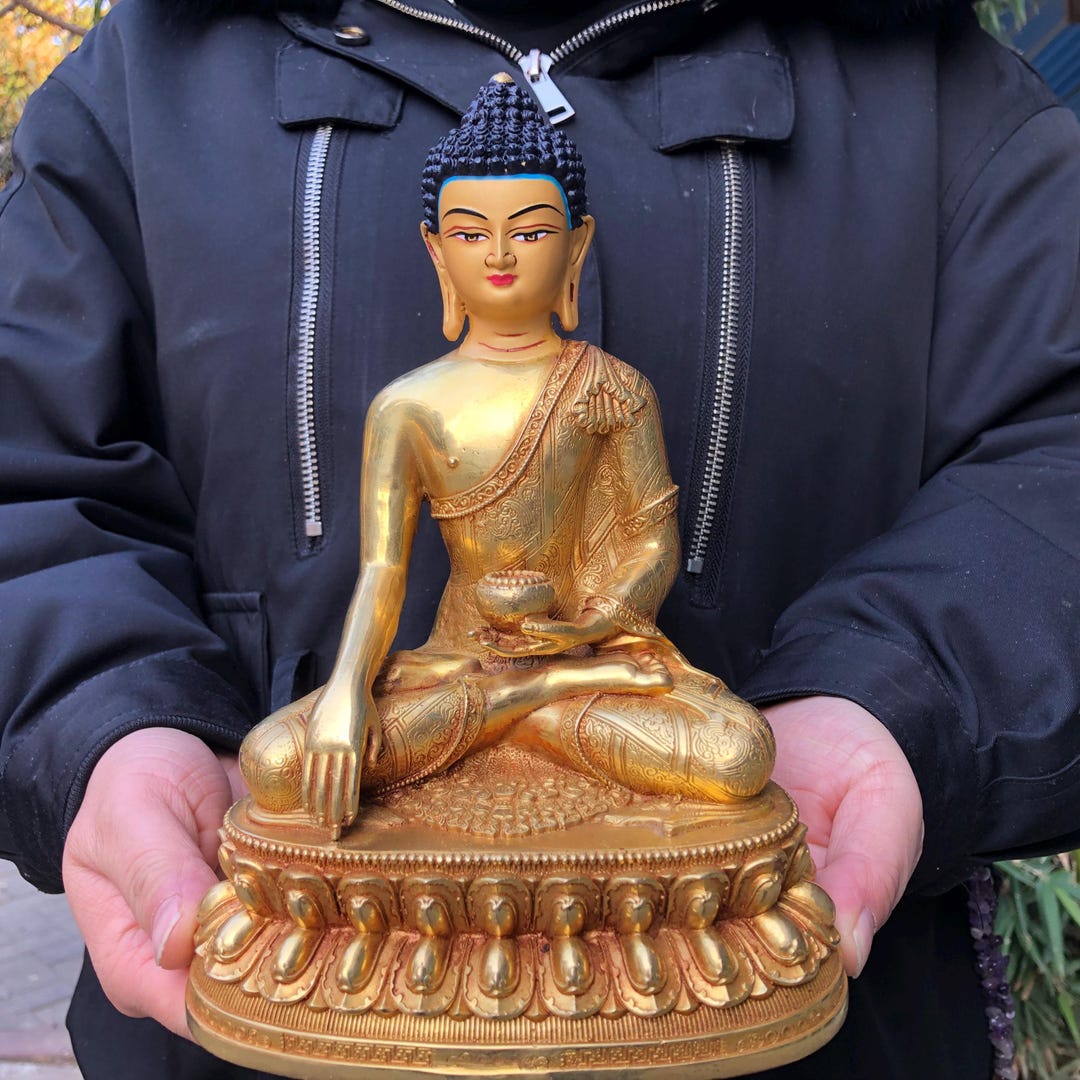 Tibetan Nepal Brass Gautama Buddha Figurine, Buddha Statue Bronze ...