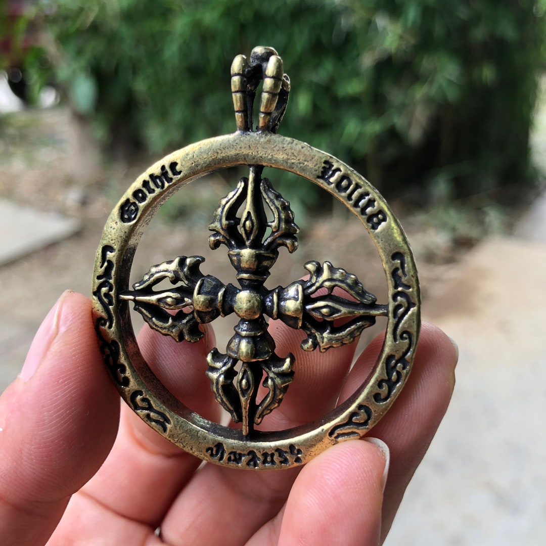 Tibetan Nepal Brasstantra Buddhism Cross Double Vajra Phurpa in a ...