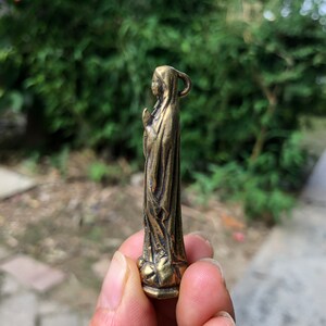 Get 2 Solid Brass Miniature Virgin Mary Statue Little Tiny Pocket ...