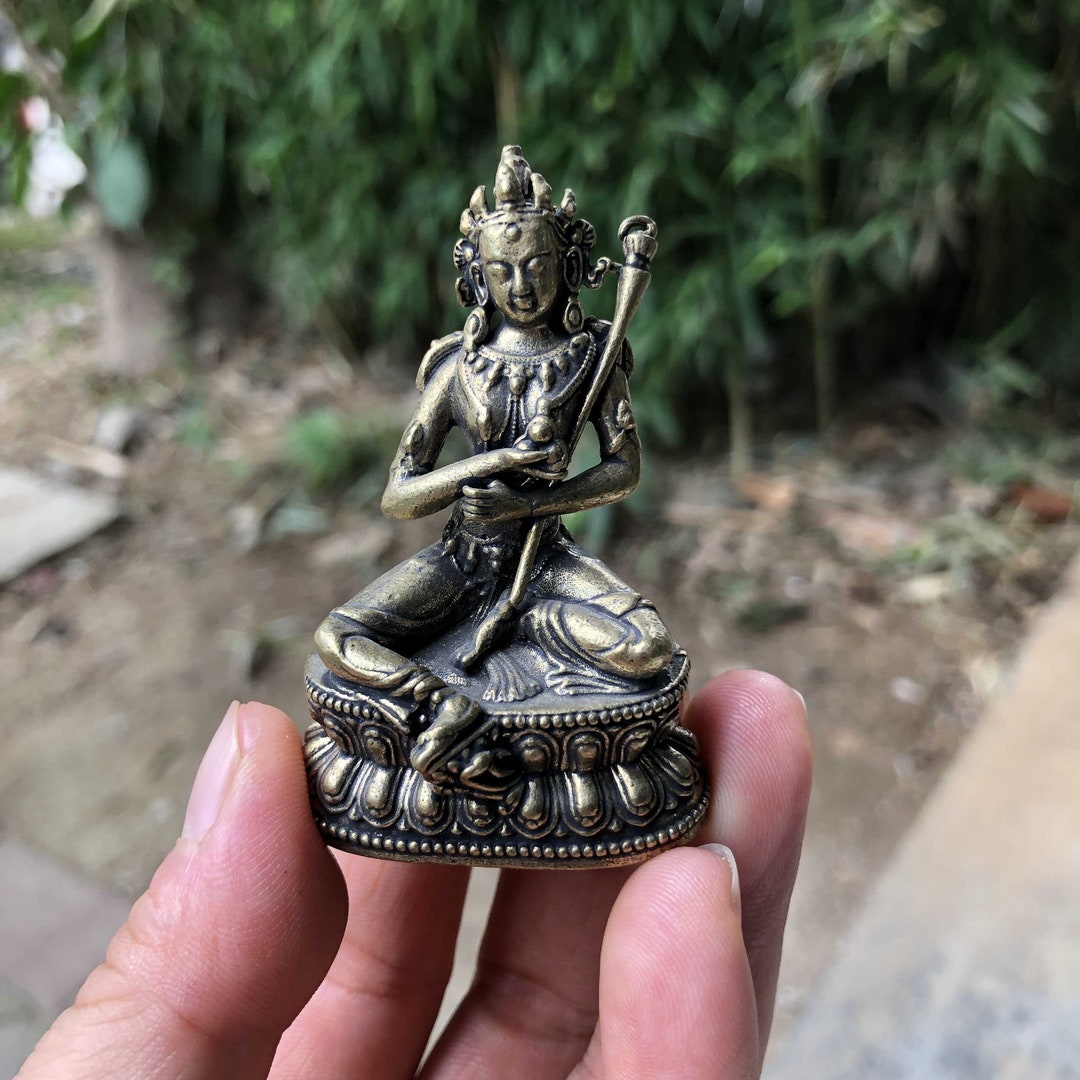 Solid Brass Bhrikuti Tara -wisdom Increases Buddha Statue Little Tiny ...