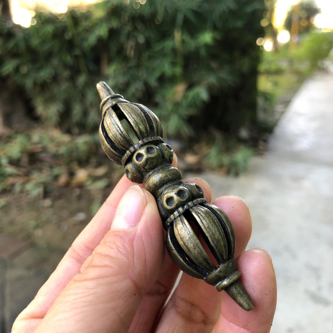 Small Powerful Eight Branches Eight Beads Bronze Vajra Dorje Phurba ...