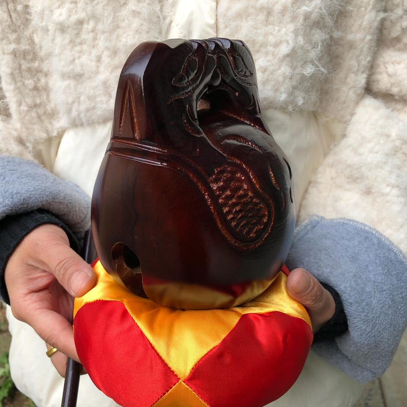 Wooden Muyu Set of 3 Mokugyo Buddhists Monk Instrument Drum Fish Altar ...