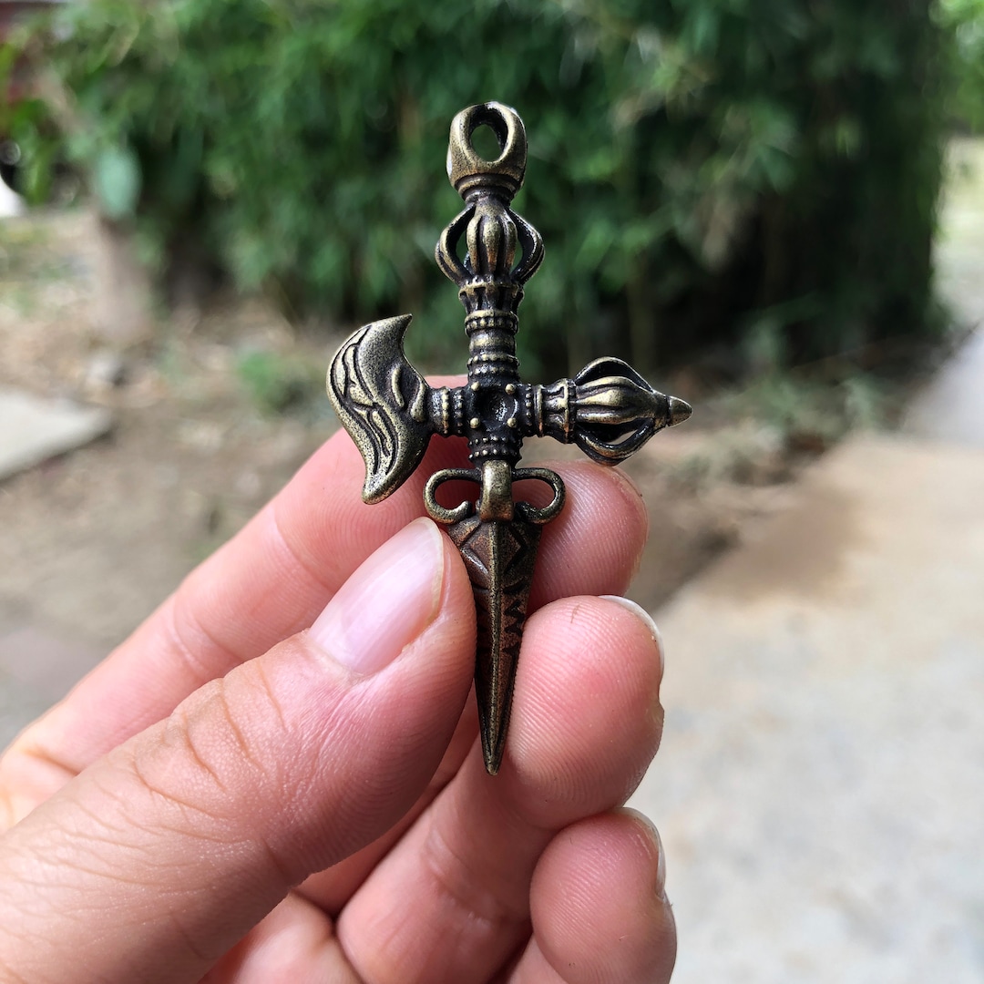 Tibetan Nepal Tantra Buddhism Cross Axe Vajra Phurpa Pendant,protection ...