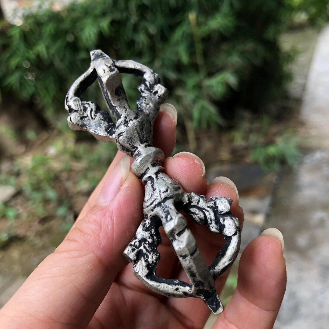 Tibetan White Copper Talisman Vajra Phurpa in Tantric Buddhism. an ...