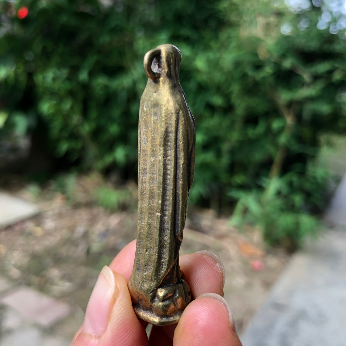 Get 2 Solid Brass Miniature Virgin Mary Statue Little Tiny Pocket ...