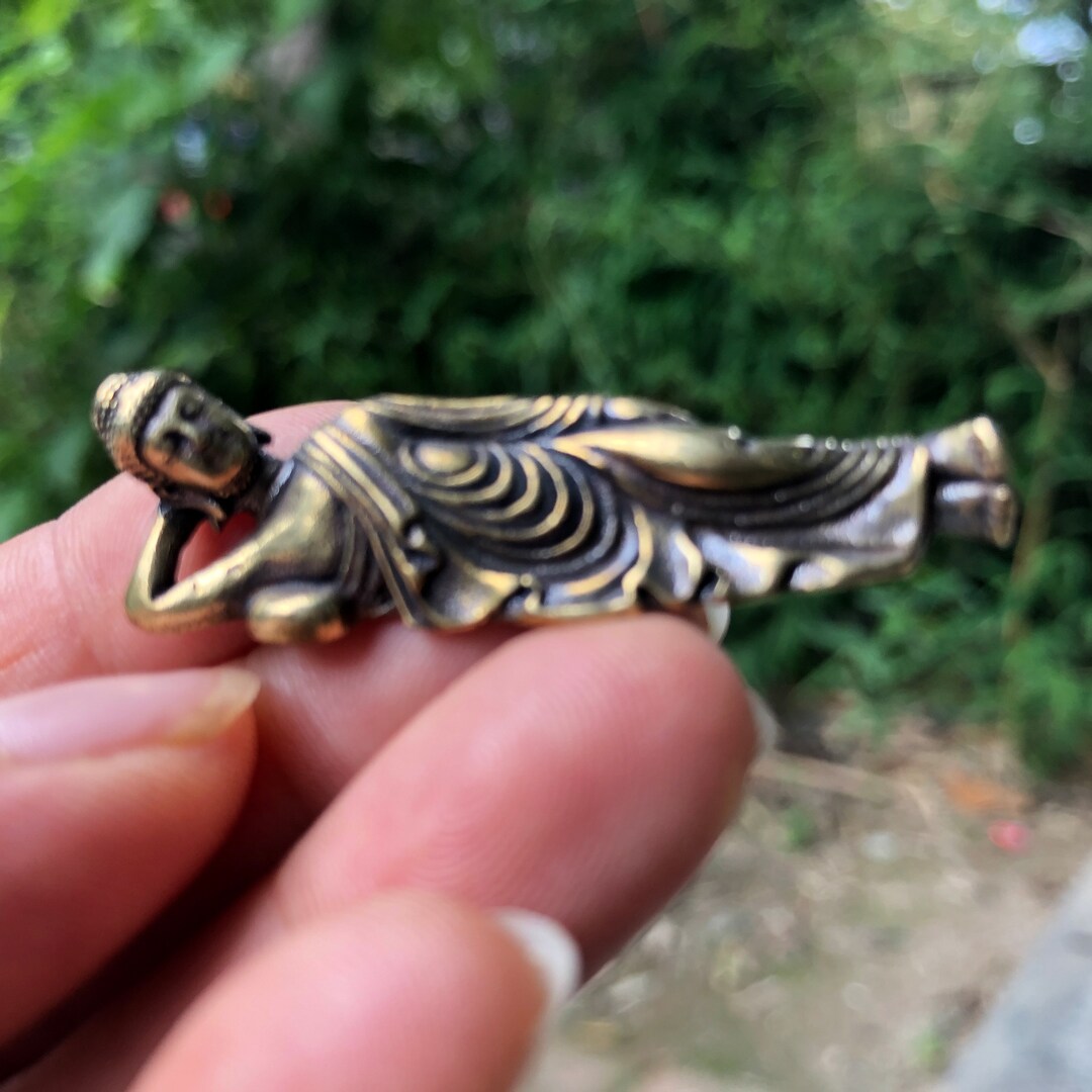 2 Pcs Solid Brass Mini Buddha Statue Copper Gautama Buddha Little Tiny ...