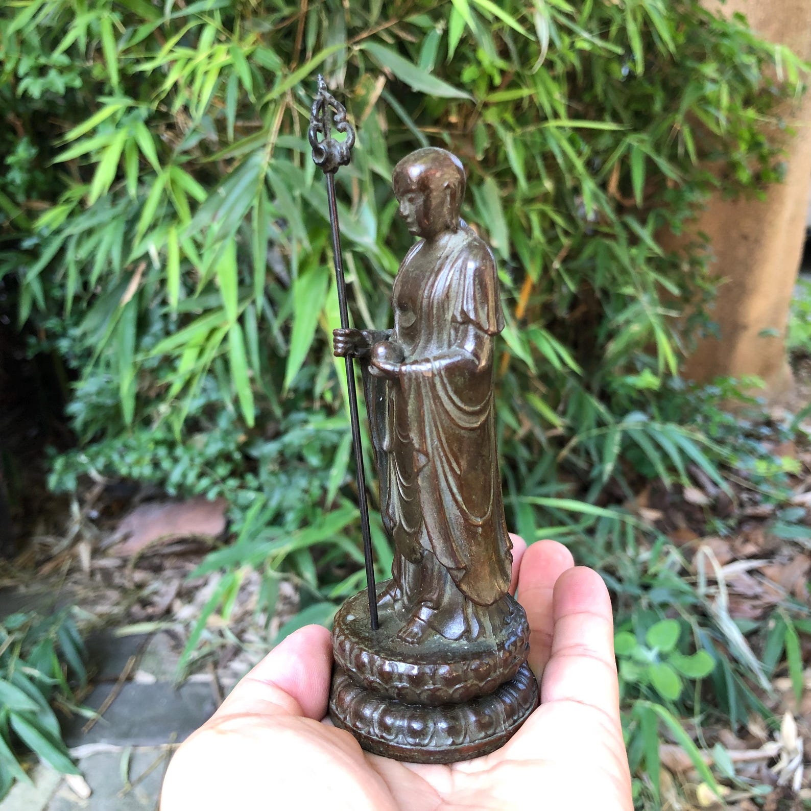 Exquisite Bronze Ksitigarbha Bodhisattva Standing Posture Dizang Pusa ...