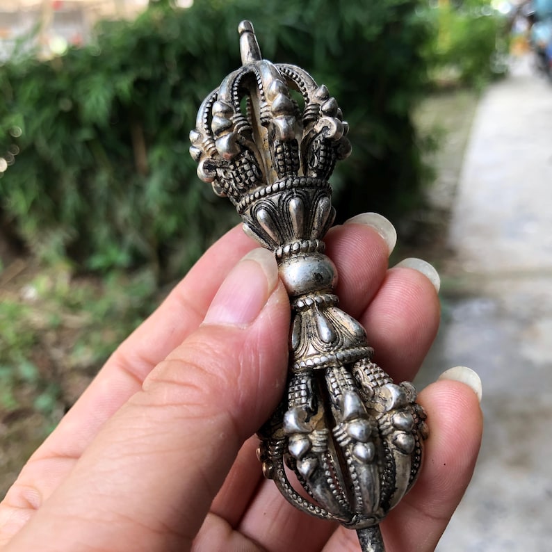 Tibetan Buddhism White Copper Nine Branches Vajra Dorje Phurpa Powerful ...