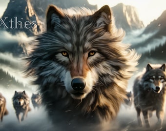 Stunning Wolf Portrait High-resolution Digital Download Wildlife Art ...
