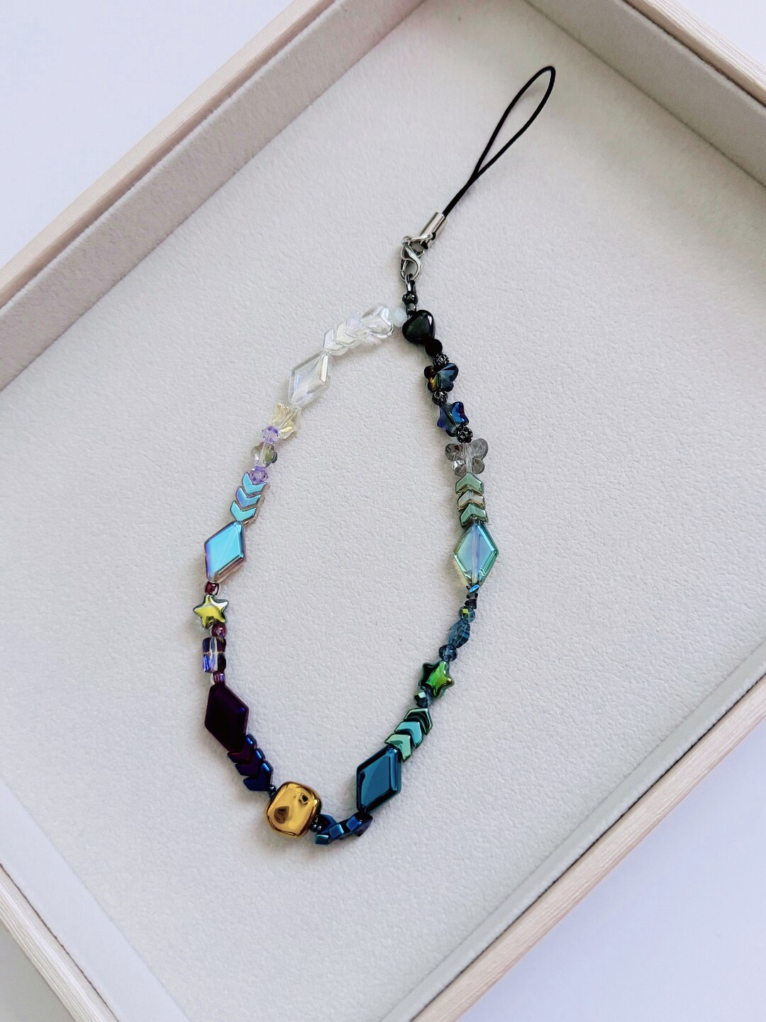 Ombré Glass Beaded Phone/key Chain - Etsy