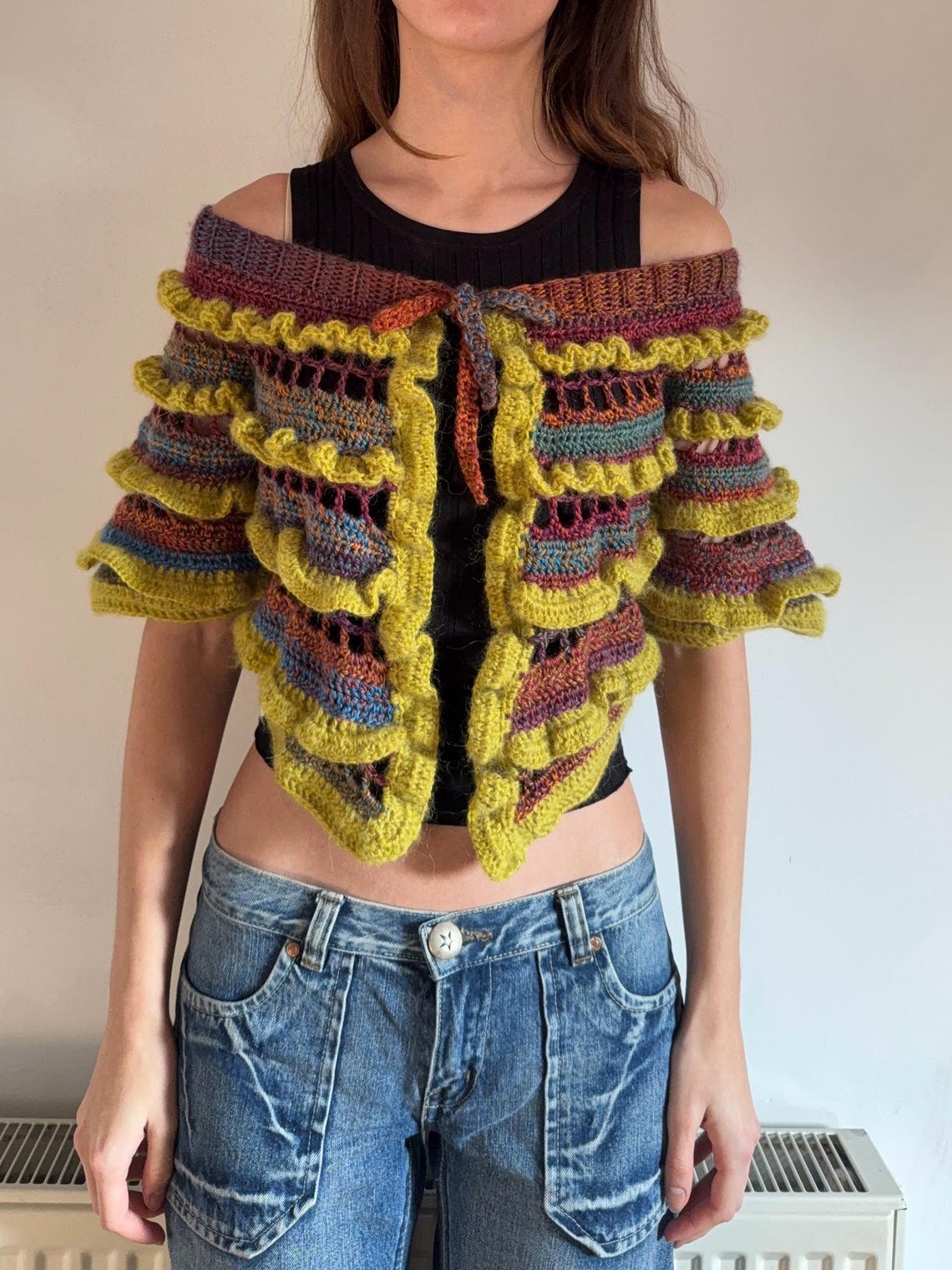 Sunset Ruffle Vest PDF Crochet Pattern: Crochet Cardigan, Crochet Vest ...