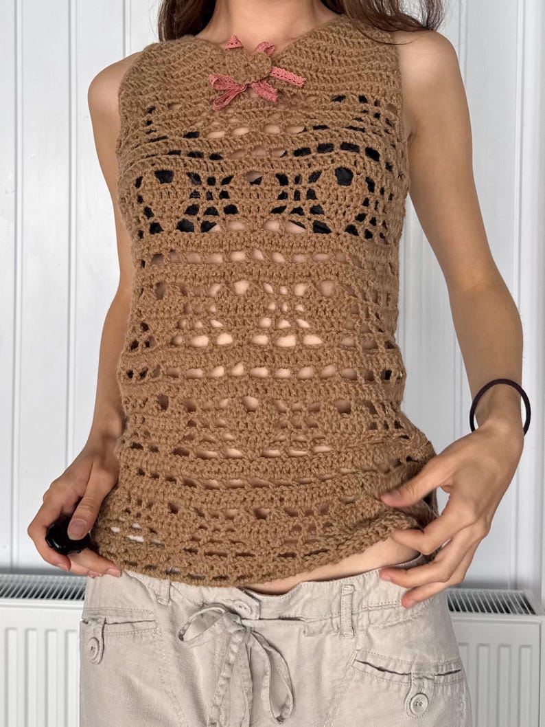 Heart Lace Tank Top Crochet Pattern | Y2K Boho Festival (PDF Download ...