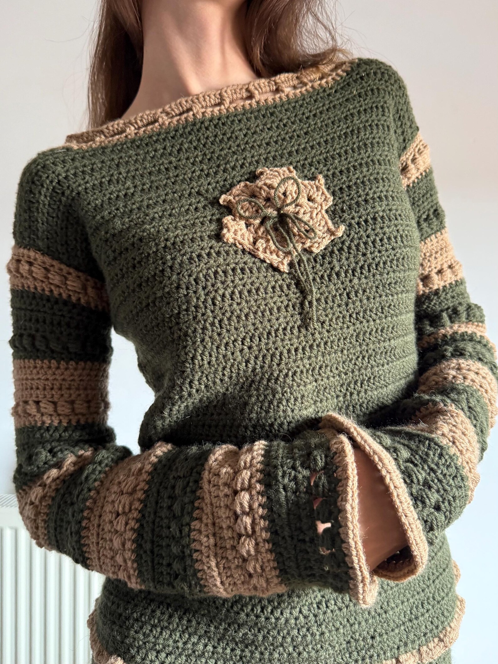 Snowflake Jumper Crochet Pattern: Oversized Bi-colour Sweater (PDF ...