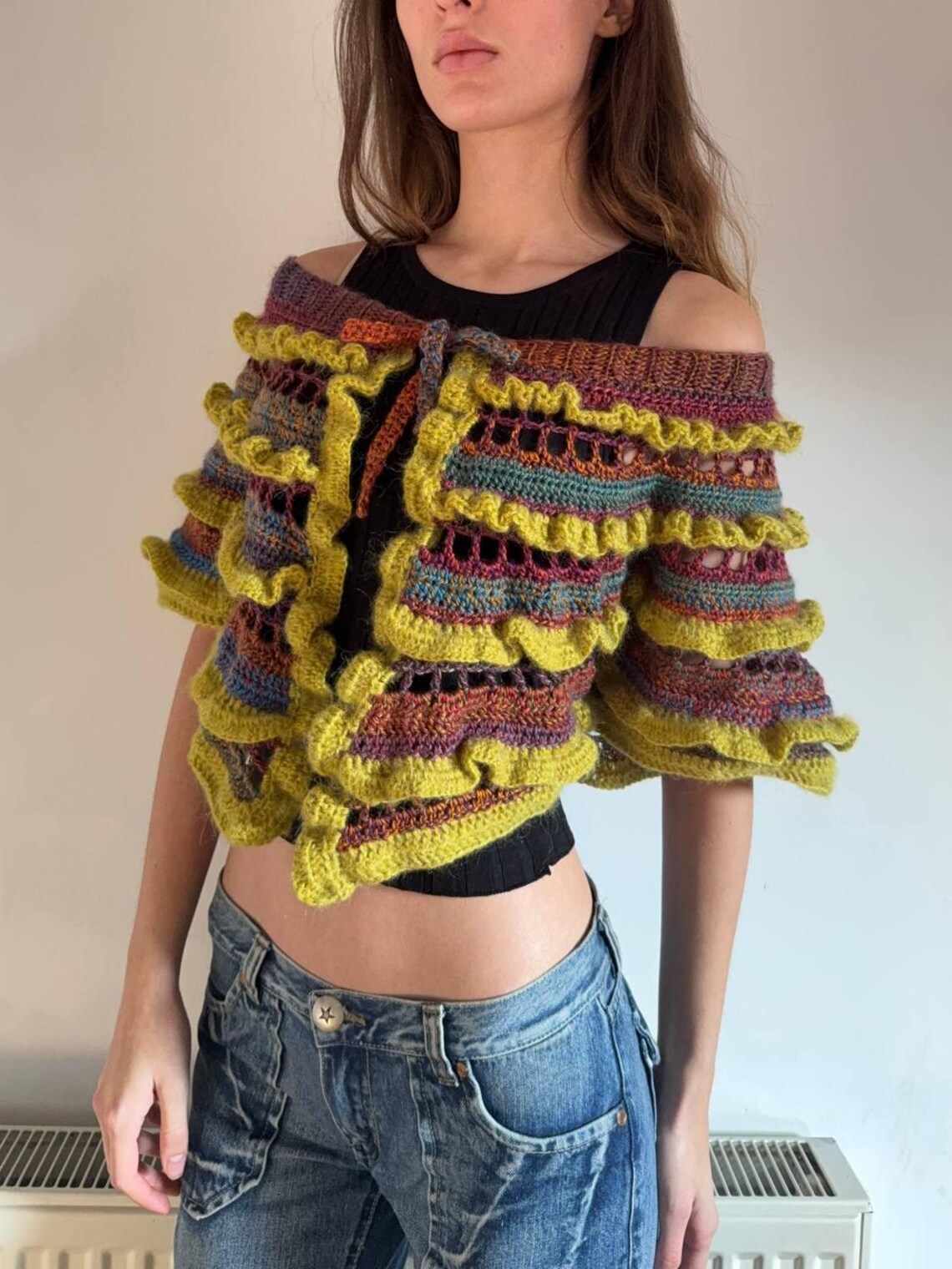 Sunset Ruffle Vest PDF Crochet Pattern: Crochet Cardigan, Crochet Vest ...