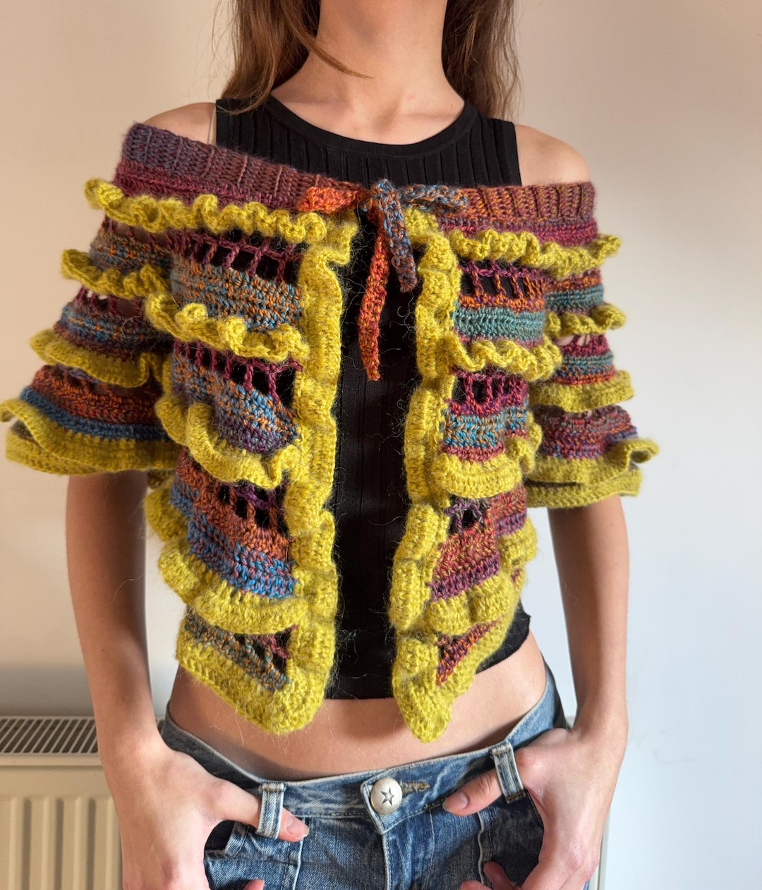Sunset Ruffle Vest PDF Crochet Pattern: Crochet Cardigan, Crochet Vest ...