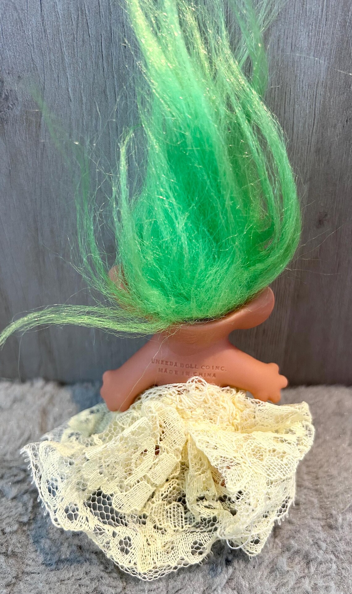 1980s Vintage Wishnik Troll Doll Double Horseshoe Uneeda Green Hair ...
