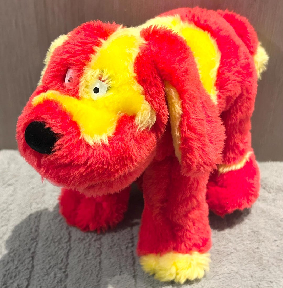 Vintage 90s BBC Tweenies Doodles Dog Red & Yellow Plush Soft Toy Animal ...