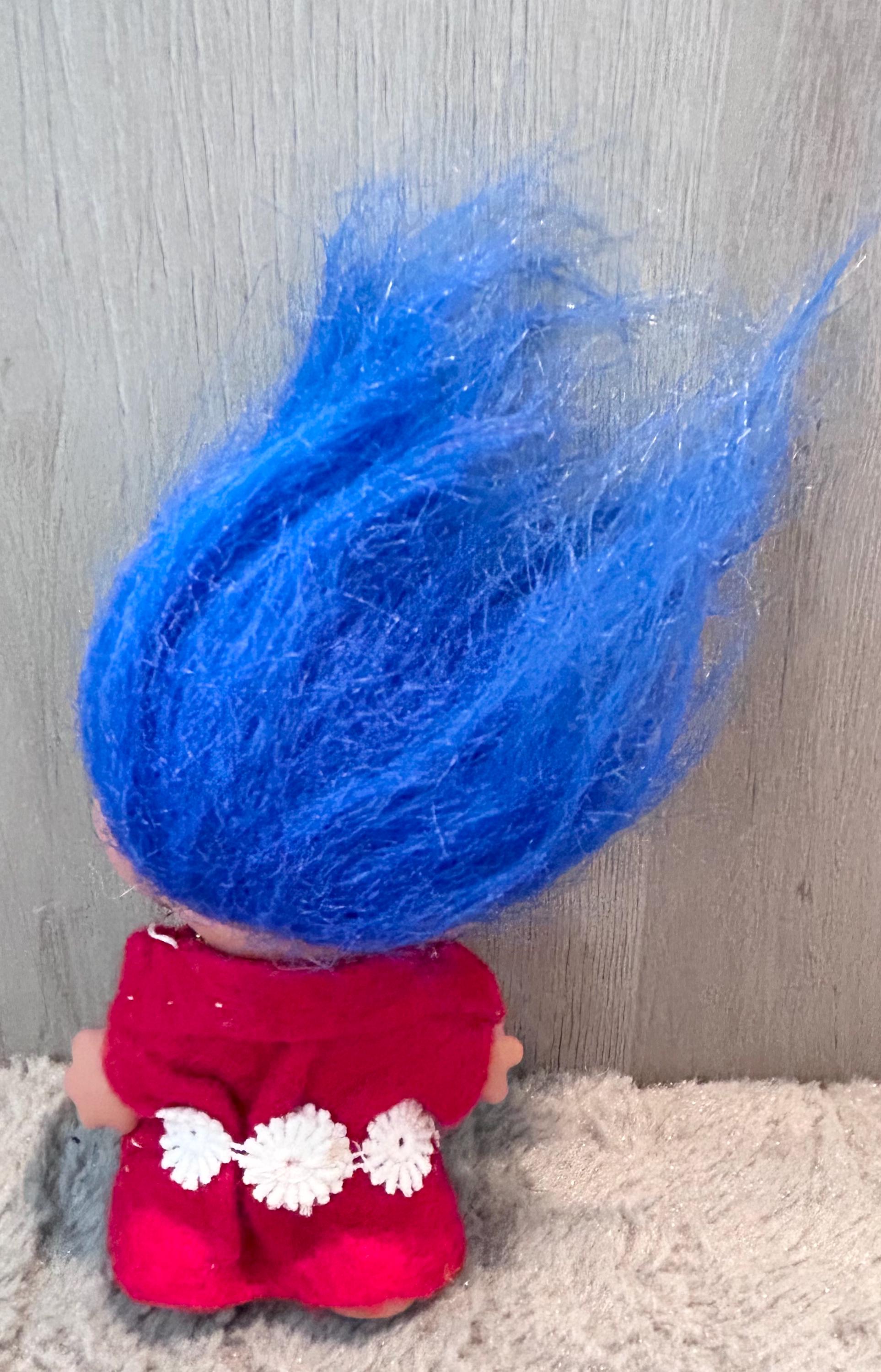 Vintage 1980s Uneeda Troll Doll: Blue Hair, Horseshoe Feet (3") - Etsy