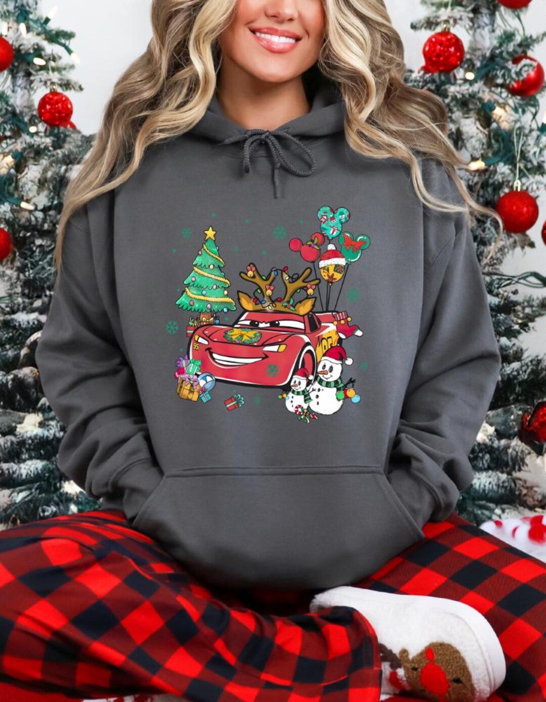 Lightning Mcqueen Christmas Hoodie, Lightning Mcqueen Tow Mater ...