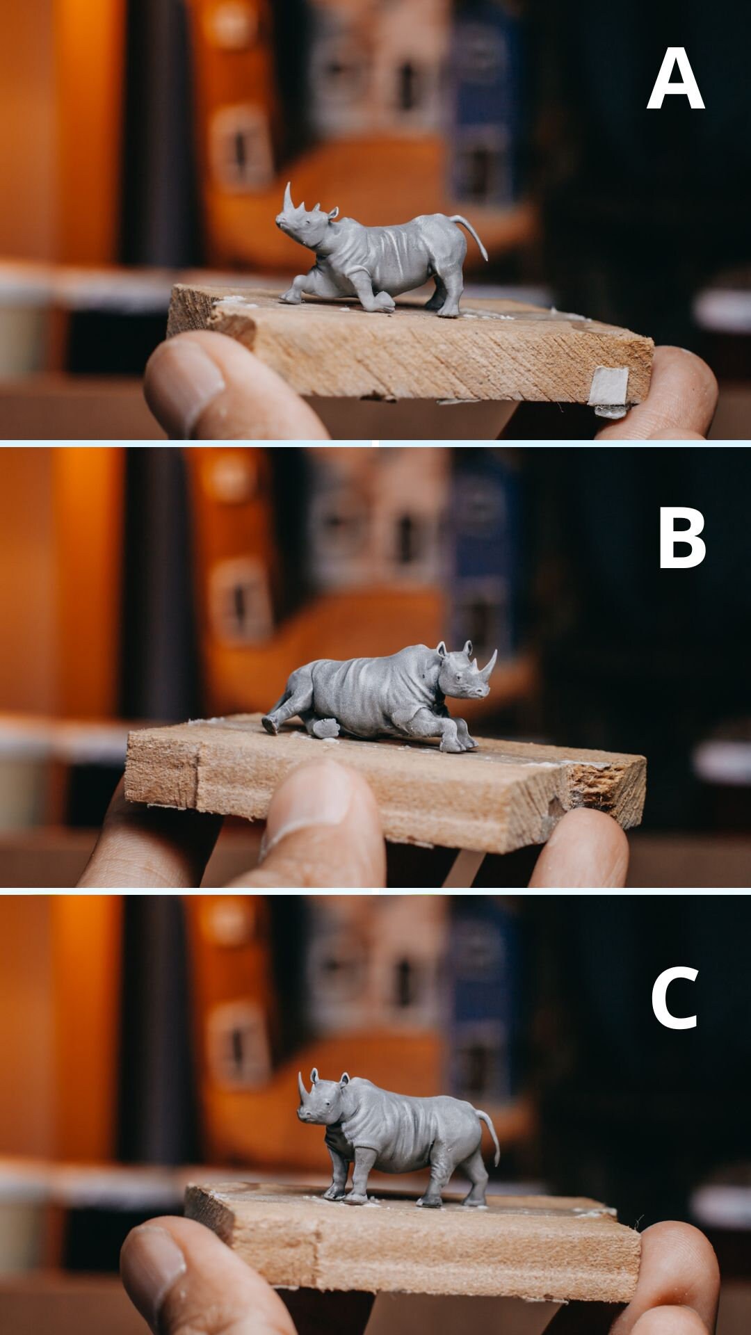 Miniatures Custom Figure Animal Rhino V1 1/87, 1/64 Diorama Not ...