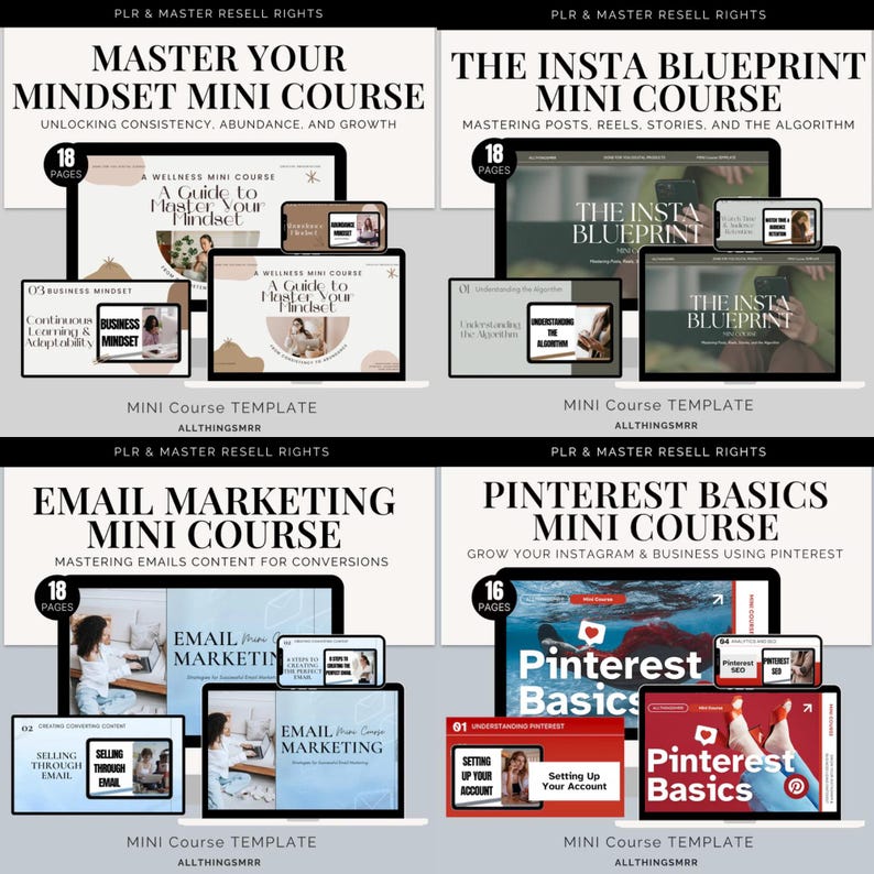 Digital Marketing Mini-course Bundle: Canva Templates, PLR & Master ...