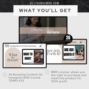Boosting Content on Instagram Mini Course Template MRR Canva Guide PLR ...