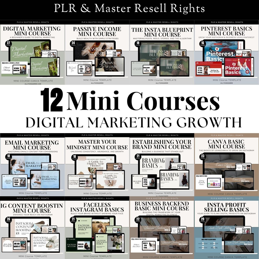 Digital Marketing Course Bundle Canva Templates Make Money Online Audio ...