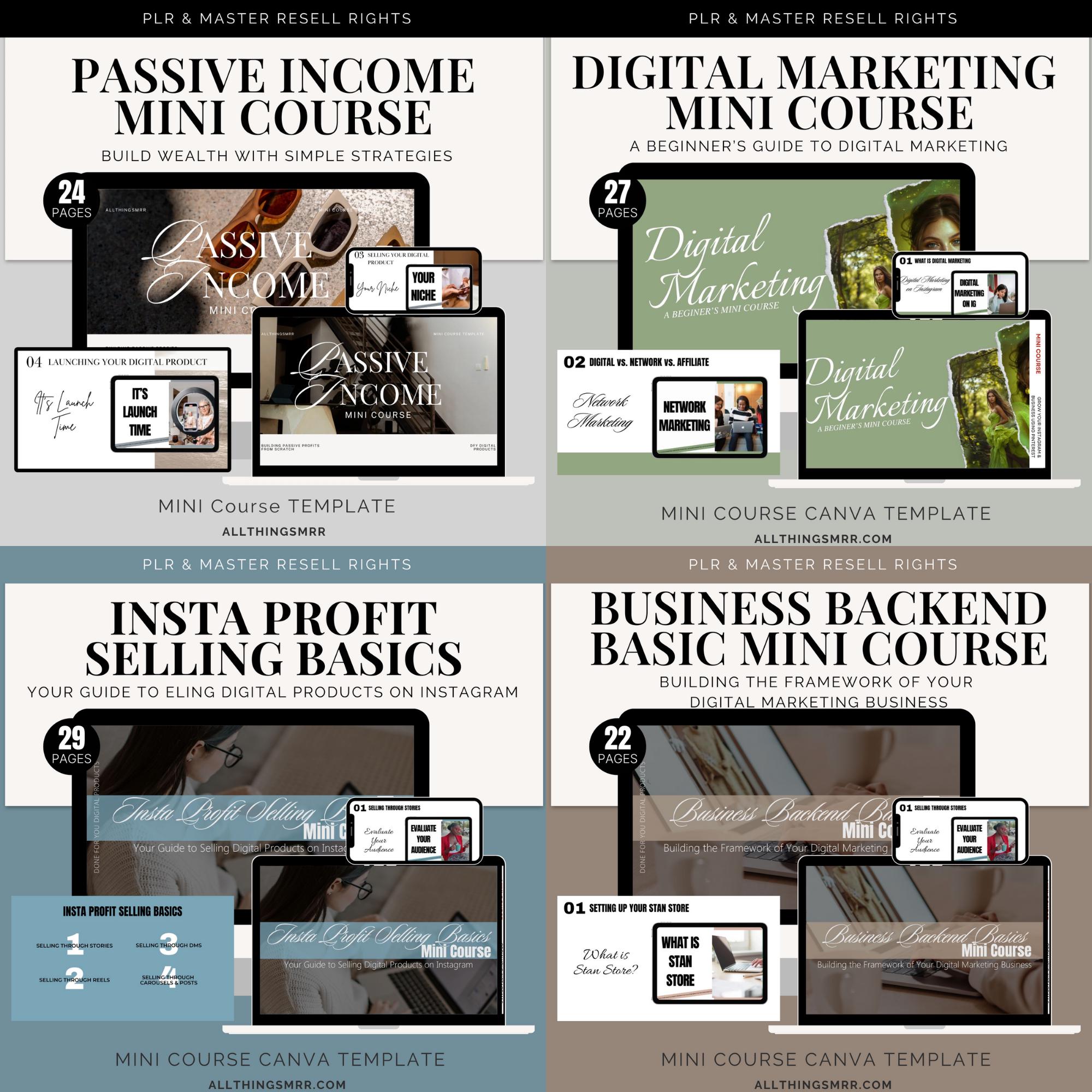 Digital Marketing Mini-course Bundle: Canva Templates, PLR & Master ...