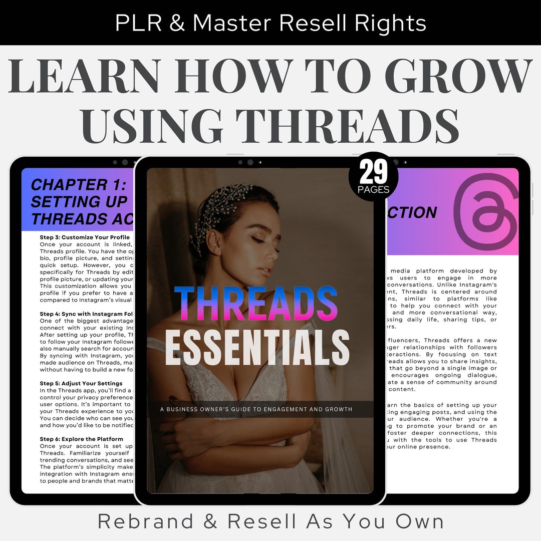 Learn How to Use Threads Marketing Ebook Done for You PLR Digital ...