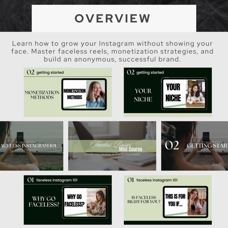 Faceless Instagram Basics Mini Course: Canva Guide, MRR PLR (digital ...