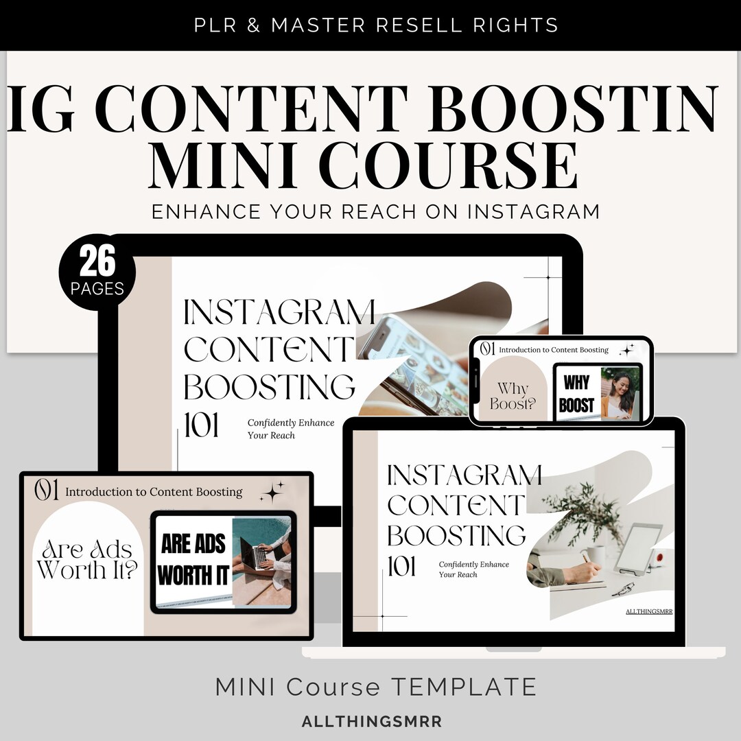 Boosting Content on Instagram Mini Course Template MRR Canva Guide PLR ...