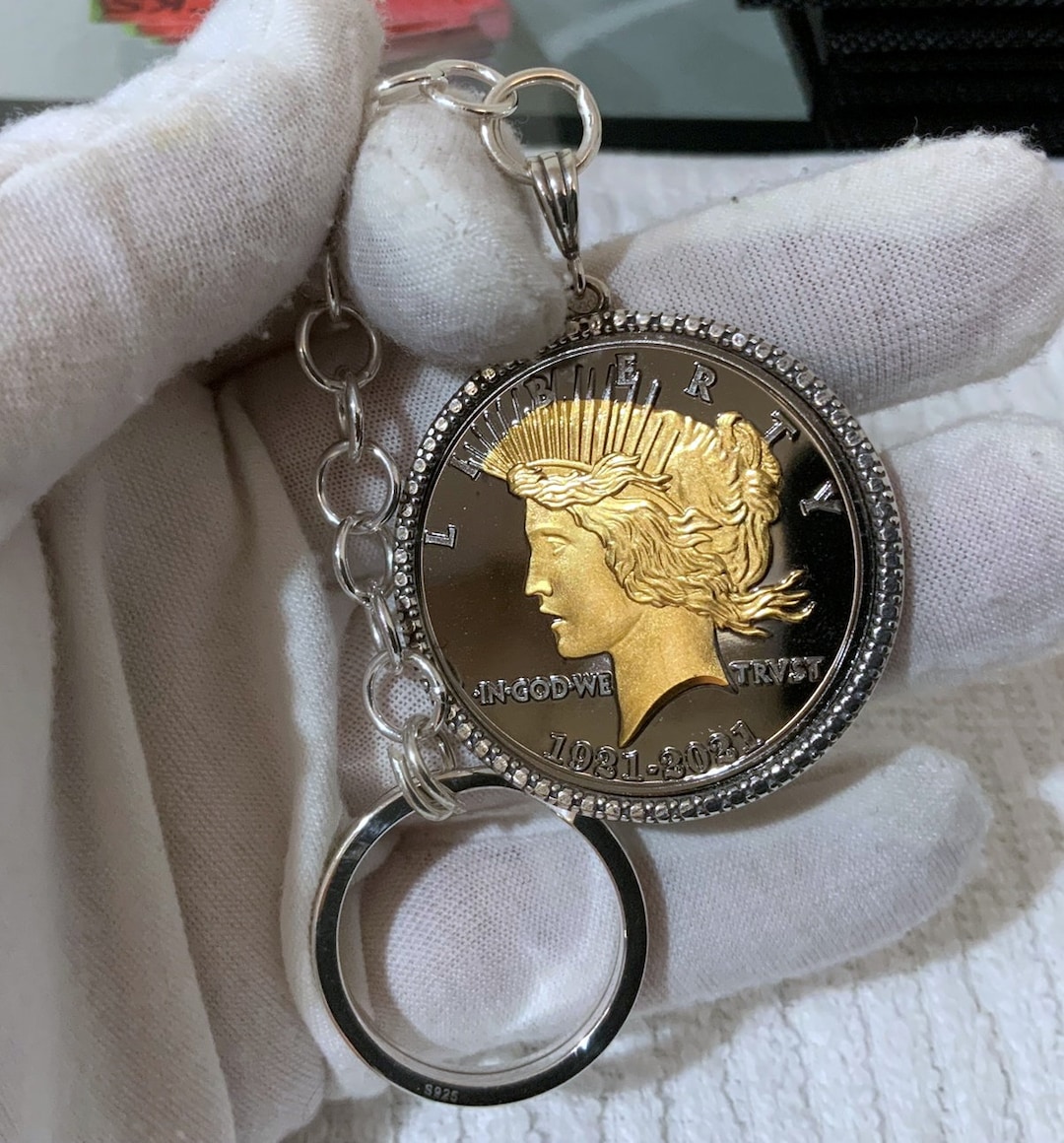 100 YEAR Anniversary Ruthenium (1921-2021) 24K Gold Leaf PEACE Dollar ...