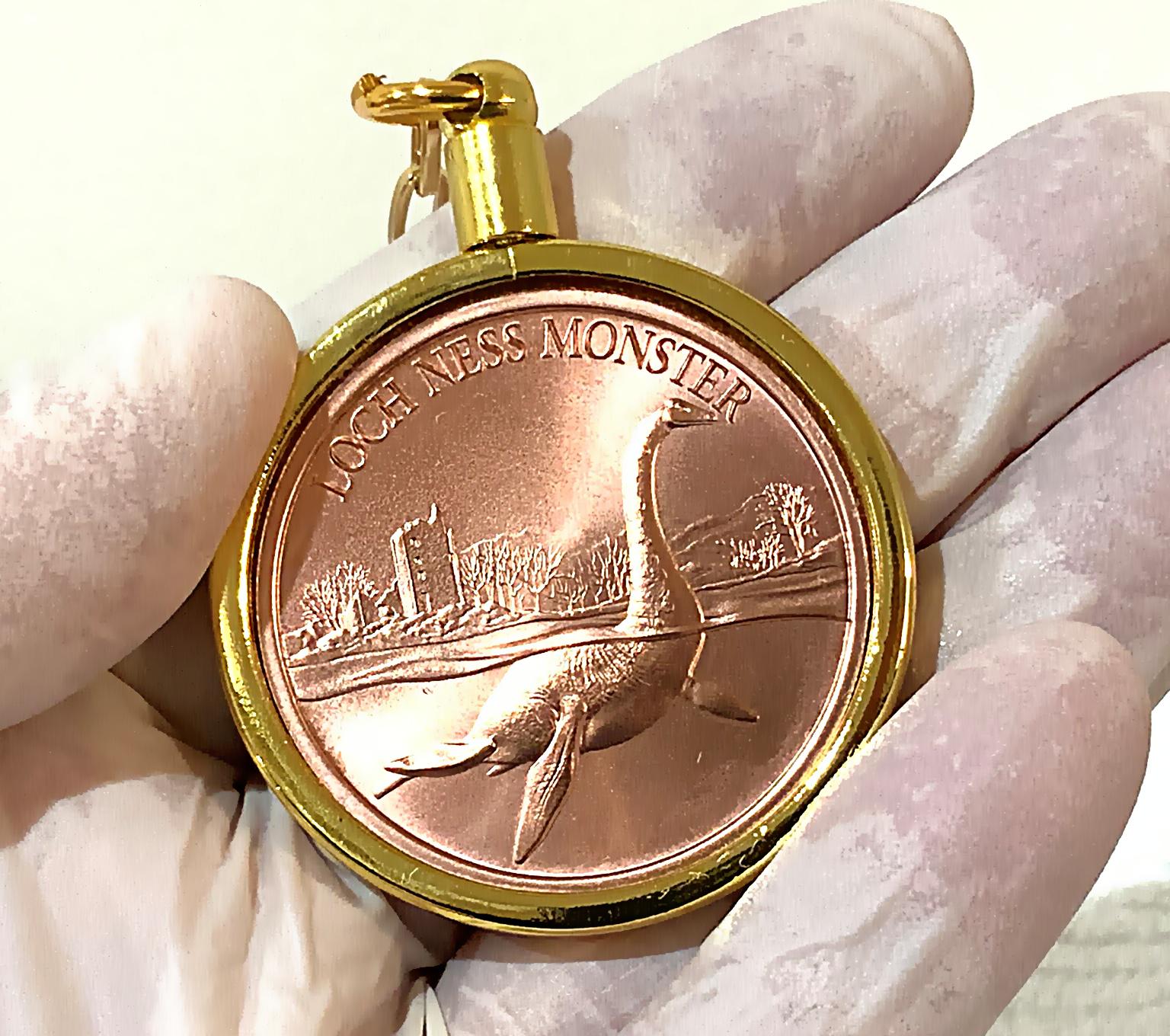 The LOCH NESS MONSTER 1 Oz. 0.999 Copper (gold Bezel) Keychain - Etsy