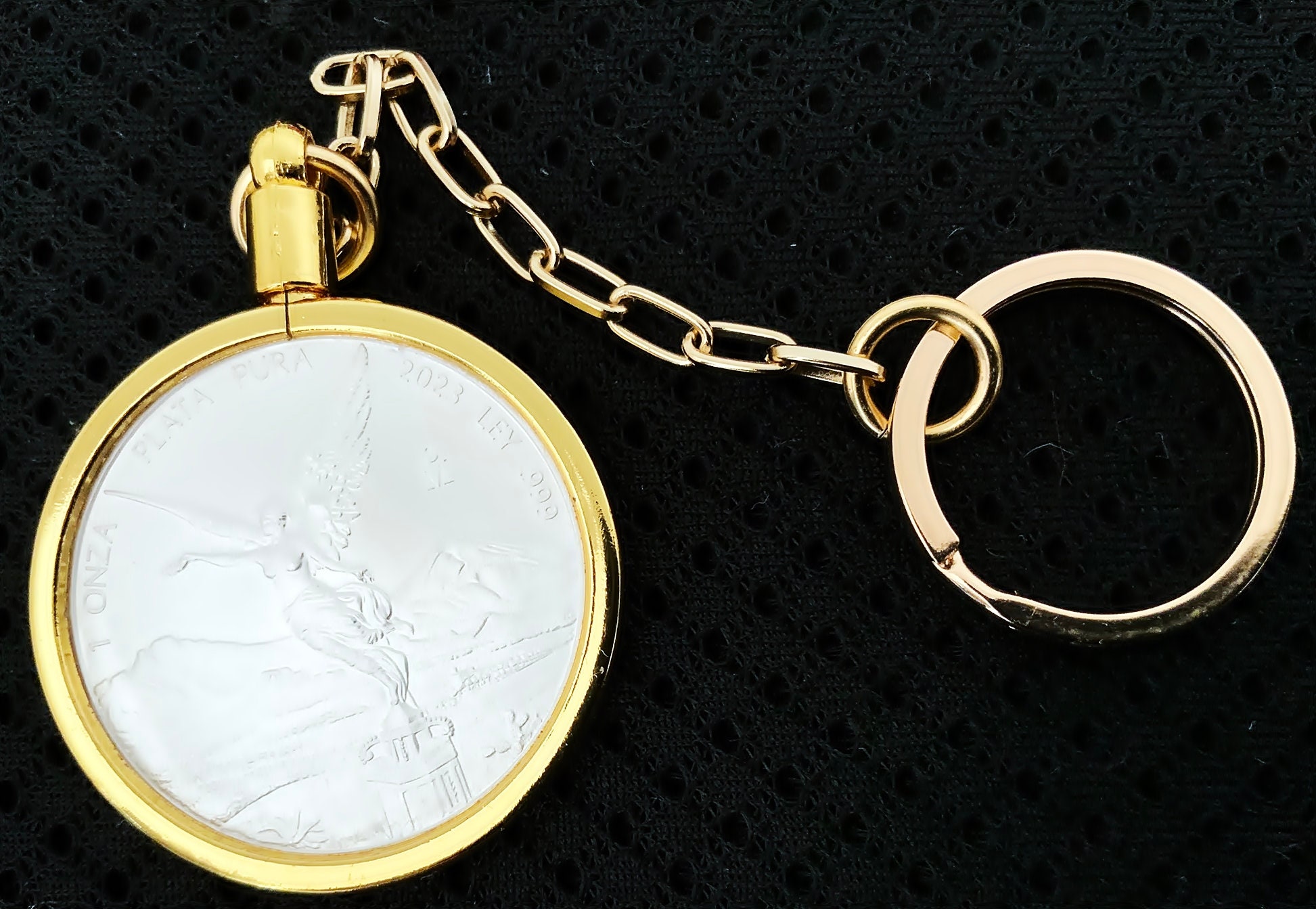 2023 One Ounce Pure Silver Libertad gold Bezel Coin Keychain - Etsy