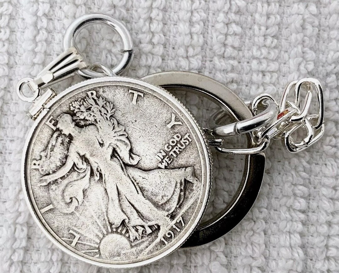 8 Authentic Liberty Eagle Half Dollar Sterling Silver (S925) Bezel ...