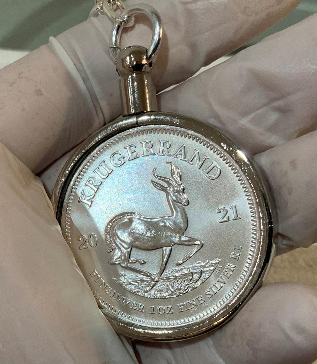 Blacks Keychains: Krugerrand *2021* BU One Pure Ounce Silver Krug Coin ...