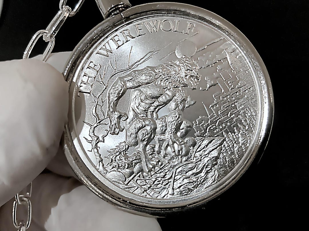 The Werewolf (silver Bezel) 1 Oz. 0.999 (BU) Silver Coin Keychain (39MM ...