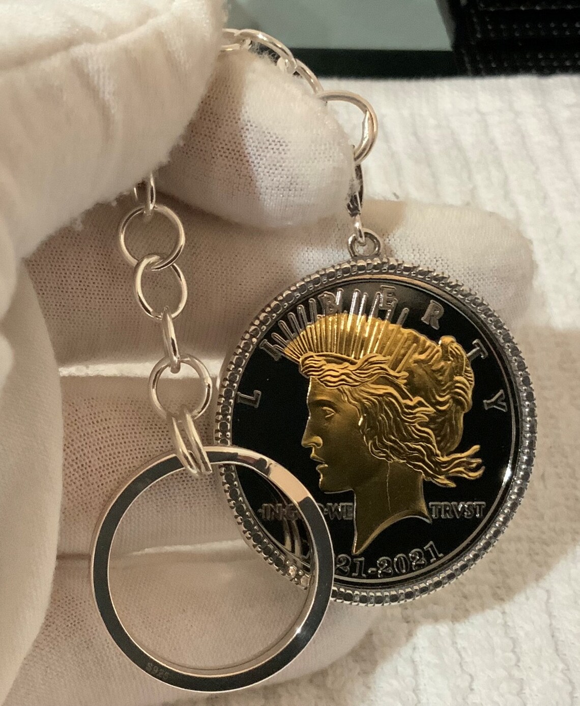 100 YEAR Anniversary Ruthenium (1921-2021) 24K Gold Leaf PEACE Dollar ...