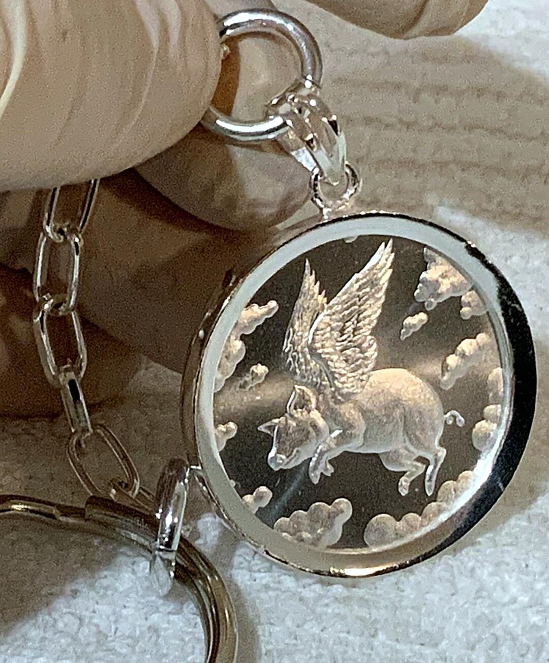When Pigs Fly 1/2 Oz. Silver Coin Sterling Silver Bezel Keychain - Etsy
