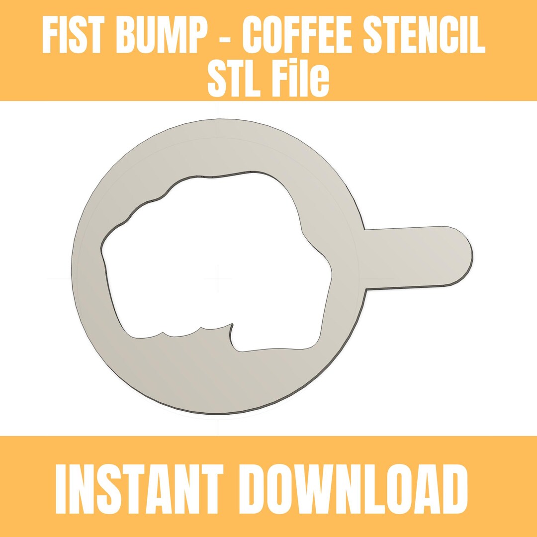 Fist Bump Coffee Stencil - STL File Digital Download - Etsy