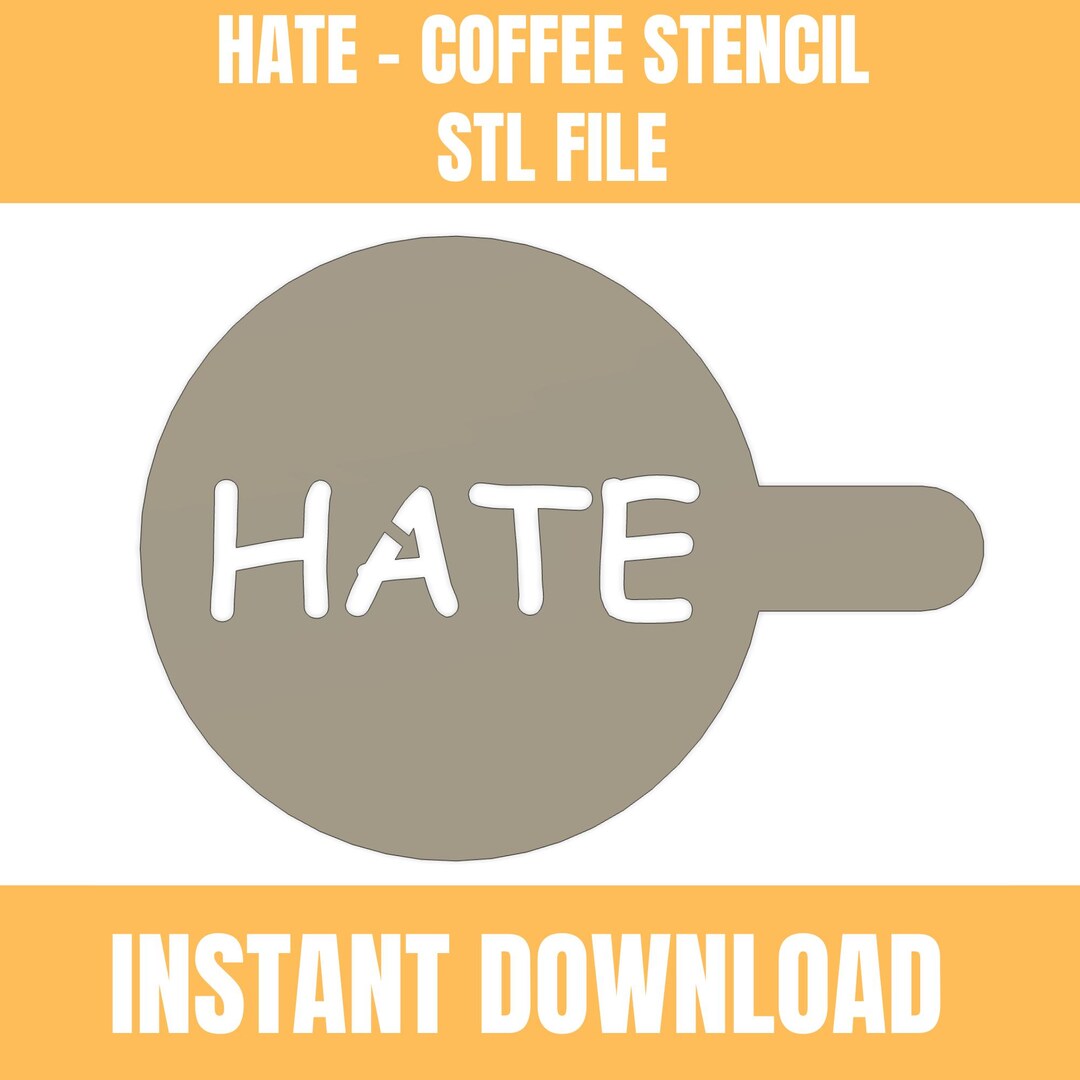 Hate Coffee Stencil - STL File Digital Download - Etsy