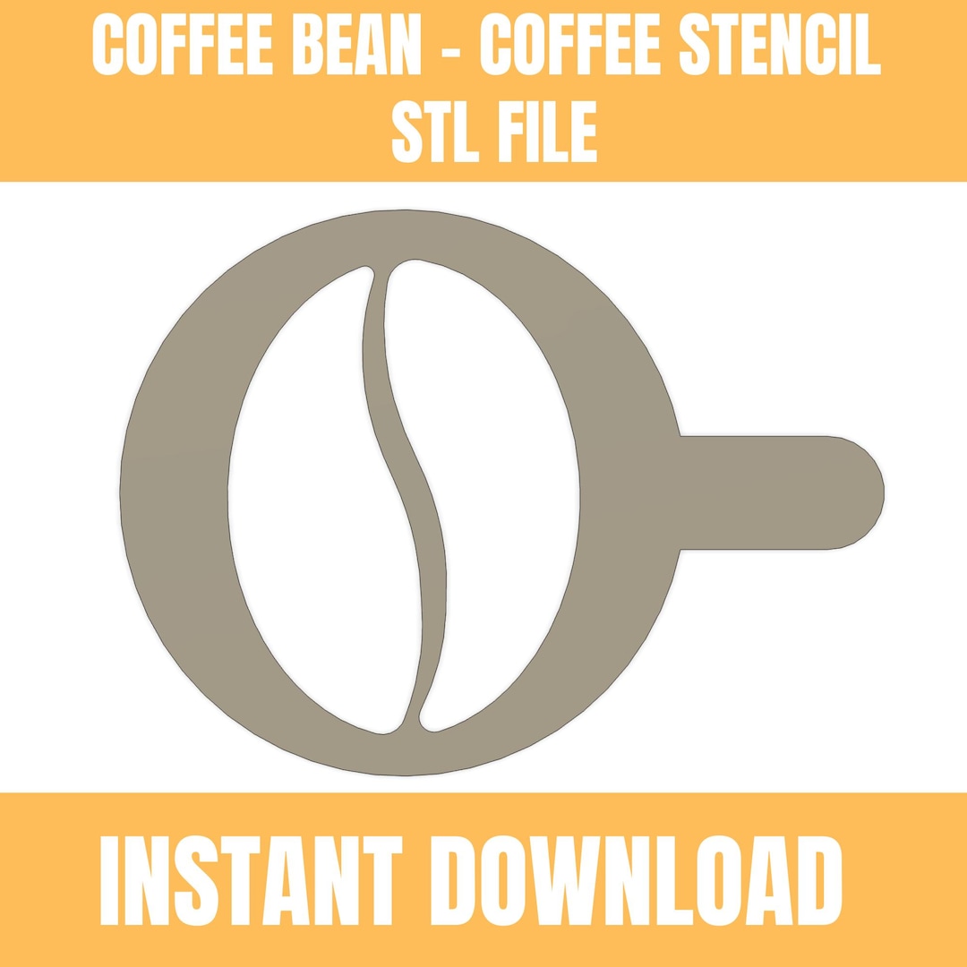 Coffee Bean Coffee Stencil - STL File Digital Download - Etsy