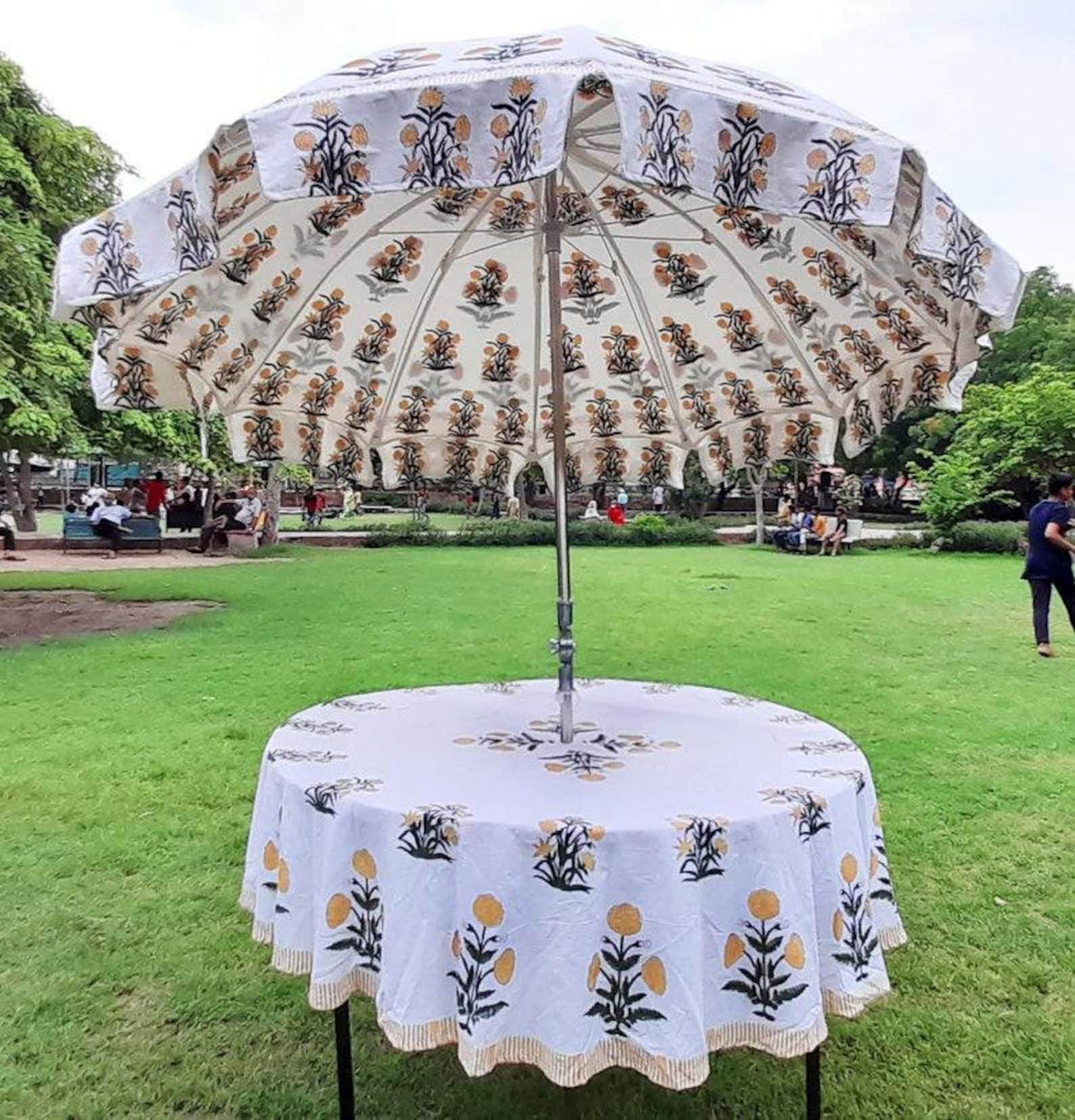 Beautiful Hand Block Printed Umbrella, Indian Handmade Large Big ...